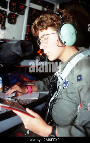 The navigator, of the KC-135 Stratotanker aircraft from the 93rd Air ...