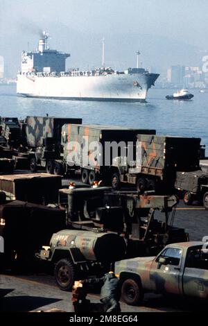 The Military Sealift Command-chartered freighter CAPE BOVER (T-AK-5057 ...