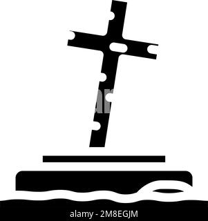 grave zombie horror glyph icon vector illustration Stock Vector Image ...
