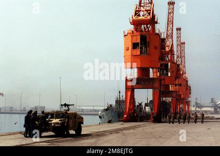 An M1038 High-Mobility Multipurpose Wheeled Vehicle (HMMWV) with a Mark ...