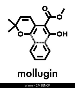 Mollugin molecule. Found in Rubia cordifolia (Indian madder). Skeletal ...