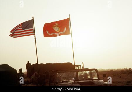 A U.S. Marine Corps M998 High-Mobility Multipurpose Wheeled Vehicle ...