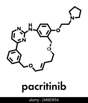 Pacritinib cancer drug molecule. Skeletal formula Stock Vector Image ...