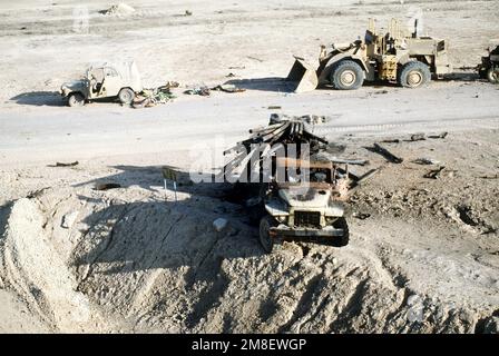An Iraqi BM-21a 122mm multiple rocket system destroyed in the Euphrates ...