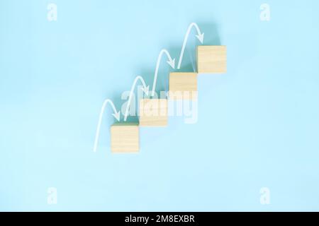 Ladder of success, positive outlook and step by step or gradual growth ...