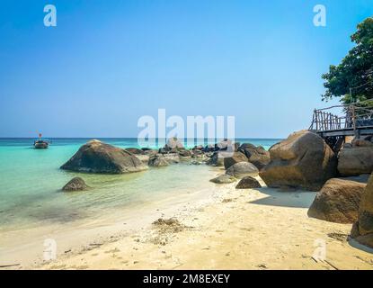 Aerial view of Pattaya Beach in Koh Lipe, Satun, Thailand Stock Photo ...