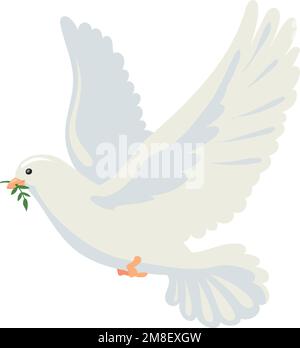 White dove carrying leaf illustration Stock Vector Image & Art - Alamy