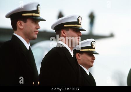 LT. Robert Wetzel, left, and LT. Jeffrey Zuan, third from left, stand ...