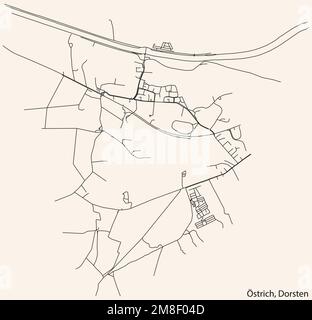 Street roads map of the ÖSTRICH DISTRICT, DORSTEN Stock Vector Image ...