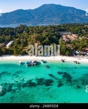 Aerial view of Pattaya Beach in Koh Lipe, Satun, Thailand Stock Photo ...