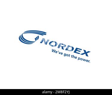 Nordex, rotated logo, white background Stock Photo - Alamy