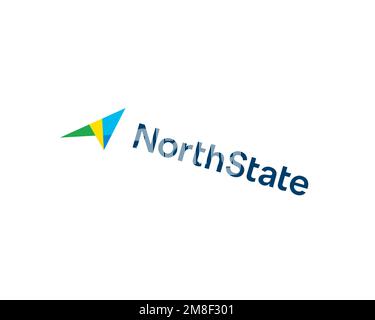 North State Communications, rotated logo, white background Stock Photo ...