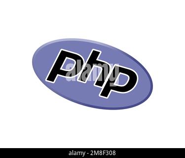 PHP, rotated logo, white background Stock Photo - Alamy