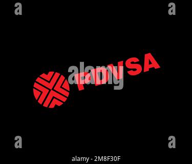 PDVSA, rotated logo, black background B Stock Photo - Alamy
