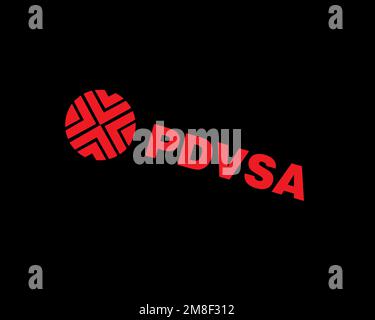PDVSA, rotated logo, black background Stock Photo - Alamy
