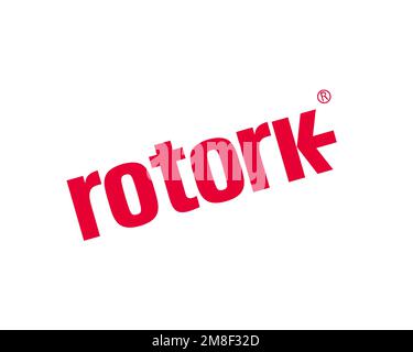 Rotork, rotated logo, white background B Stock Photo - Alamy