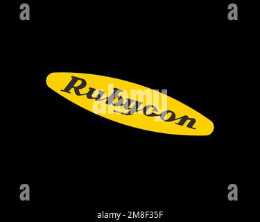 Rubycon Corporation, rotated logo, black background Stock Photo - Alamy