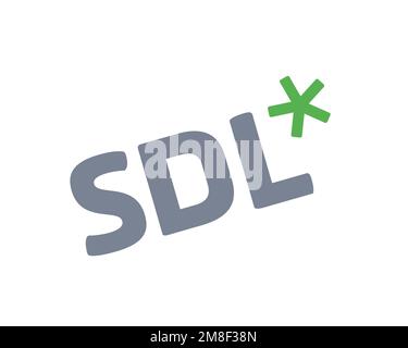 SDL plc, rotated logo, white background B Stock Photo - Alamy