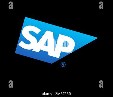 SAP SE, rotated, black background, logo, brand name Stock Photo - Alamy