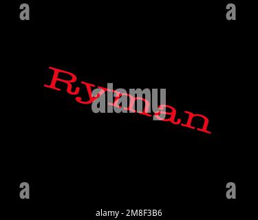 Ryman, rotated logo, black background Stock Photo - Alamy