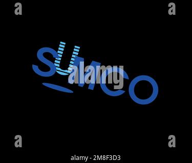 SUMCO, rotated logo, black background Stock Photo - Alamy