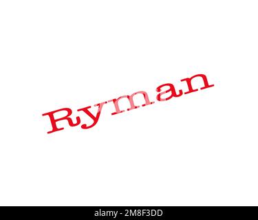 Ryman, rotated logo, white background B Stock Photo - Alamy