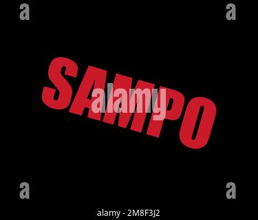 Sampo Corporation, rotated logo, black background Stock Photo - Alamy