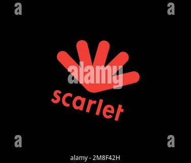 Scarlet company, rotated logo, black background Stock Photo - Alamy
