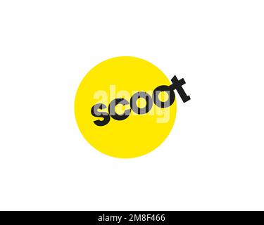 Scoot, rotated logo, white background B Stock Photo - Alamy