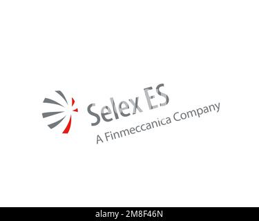 Selex ES, rotated logo, white background B Stock Photo - Alamy