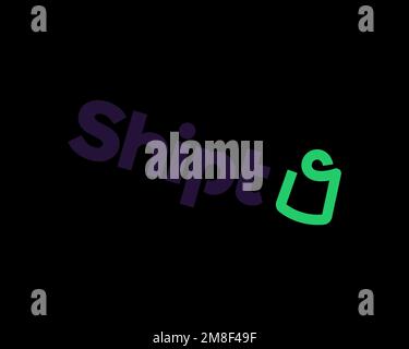 Shipt, rotated logo, black background Stock Photo - Alamy