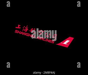 Shanghai Airline, rotated logo, black background Stock Photo - Alamy