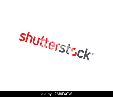 Shutterstock, rotated logo, white background Stock Photo - Alamy