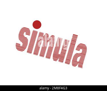 Simula, rotated logo, white background Stock Photo - Alamy