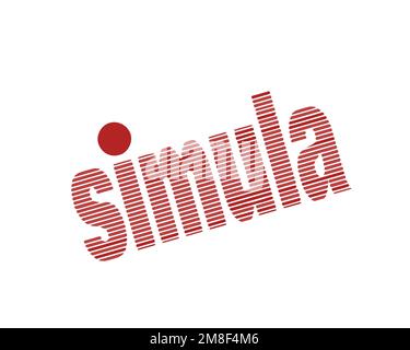 Simula, rotated logo, white background B Stock Photo - Alamy