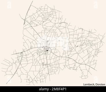 Street roads map of the LEMBECK DISTRICT, DORSTEN Stock Vector Image ...