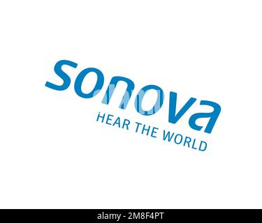 Sonova, rotated logo, white background Stock Photo - Alamy