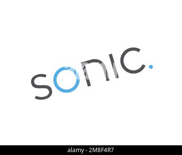 Sonic ISP, rotated logo, white background B Stock Photo - Alamy