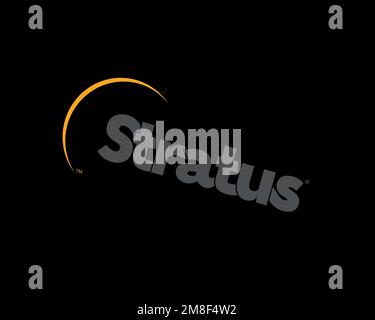 Stratus Technologies, rotated logo, black background Stock Photo - Alamy