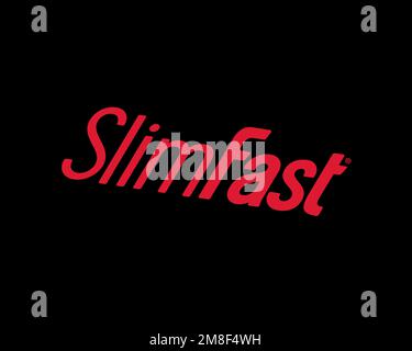 SlimFast, rotated logo, black background Stock Photo - Alamy