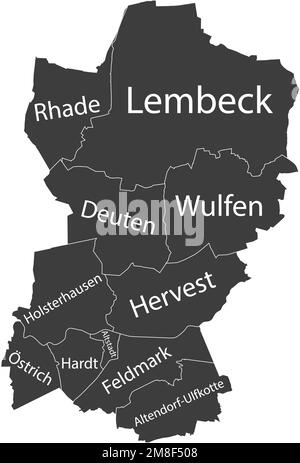 Gray map of DORSTEN, GERMANY Stock Vector Image & Art - Alamy