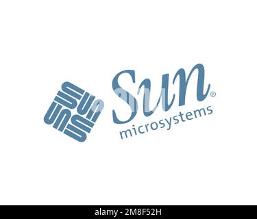 Sun Microsystems, rotated logo, white background B Stock Photo - Alamy