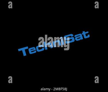 TechniSat, rotated logo, black background B Stock Photo - Alamy