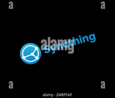 Syncthing, Logo, Black background Stock Photo - Alamy