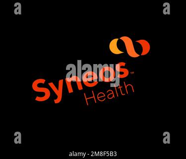 Syneos Health, rotated logo, black background B Stock Photo - Alamy