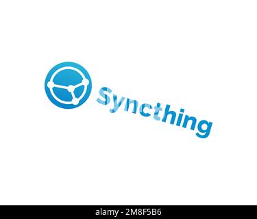 Syncthing, rotated logo, white background Stock Photo - Alamy