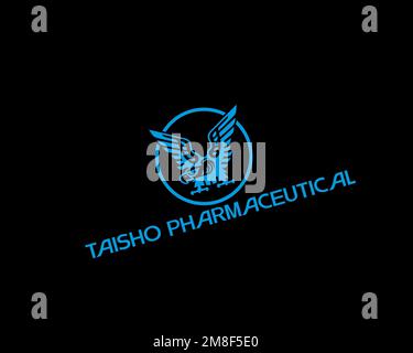 Taisho Pharmaceutical, rotated logo, black background B Stock Photo - Alamy