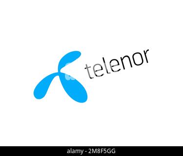 Telenor Sverige, rotated logo, white background B Stock Photo - Alamy