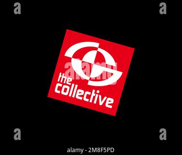 The Collective company, rotated logo, black background Stock Photo - Alamy