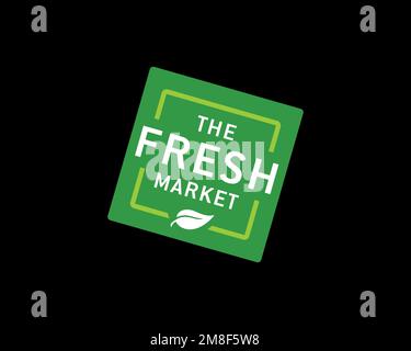 The Fresh Market, rotated logo, black background Stock Photo - Alamy